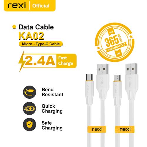 Jual Rexi Kabel Data KA02 Type-C, Micro Cable Fast Charging 200cm ...