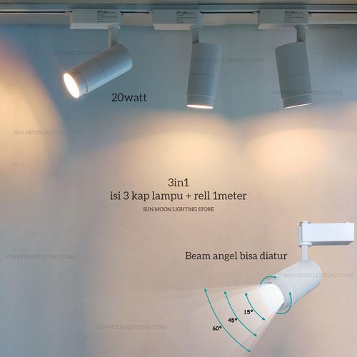 Jual Lampu sorot rell 20w led spotlight 15 derajat 45° 60° lebar focus ...