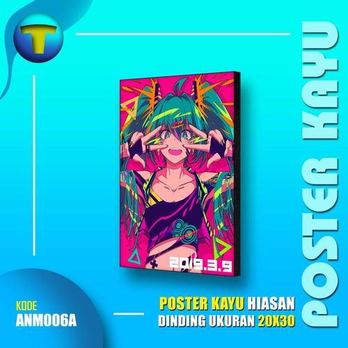 Jual Vocaloid Hatsune Miku Anime Poster Dinding Kayu Hiasan Dinding ...