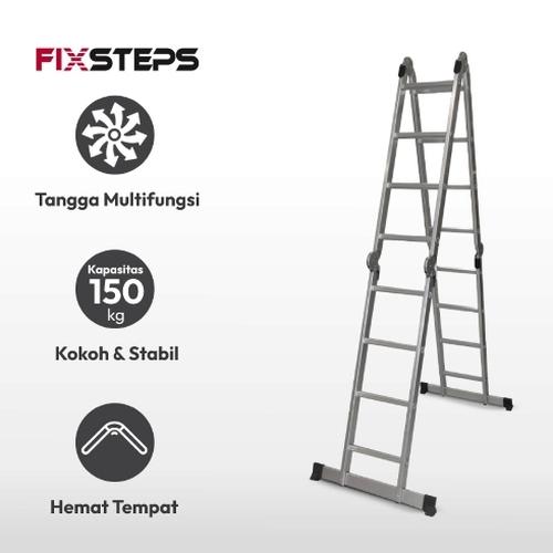 Jual TANGGA LIPAT FIXSTEP ALUMUNIUM LADDER MULTIPURPOSE 4.44M 4X4 STEP ...