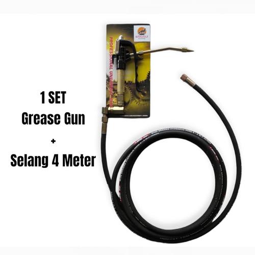 Jual Hand Grease Gun Pompa Angin + Selang Hose Pneumatic 1/4" Female ...