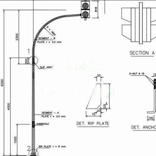 Jual TIANG LAMPU JALAN / WARNING LIGHT 6 M Bulat - Jakarta Pusat - EL ...