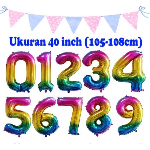 Jual Balon Ulang Tahun Balon Angka Besar Ukuran 40inch (105-108cm ...