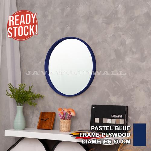 Promo CERMIN DINDING BULAT DIAMETER 50 CM FRAME PLYWOOD | PASTEL BLUE ...