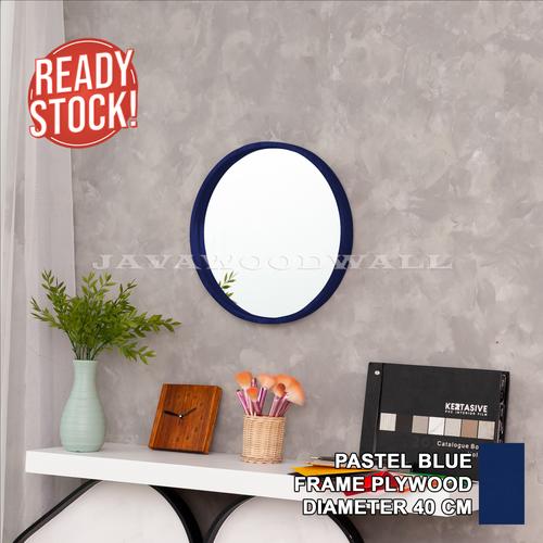 Jual CERMIN BULAT WASTAFEL KAMAR MANDI DIAMETER 40 CM FRAME PASTEL BLUE ...
