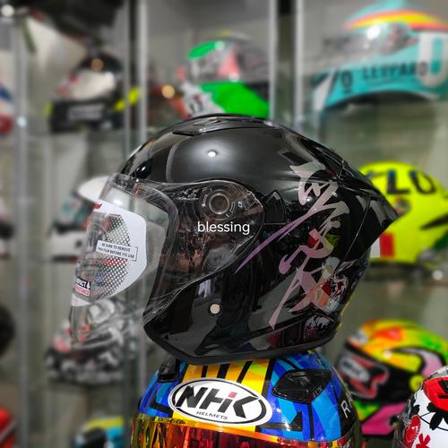 Jual NHK R1 MAX KANJI VARIASI WARNA HELM OPEN FACE - white black, M ...
