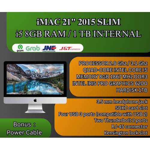 Jual Second Dekstop Murah iMac 21-inch Late 2015 Slim CI5 8GB HDD 1TB ...