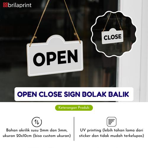 Jual Custom Sign Akrilik Open Close Bolak Balik | Papan Tanda Buka ...