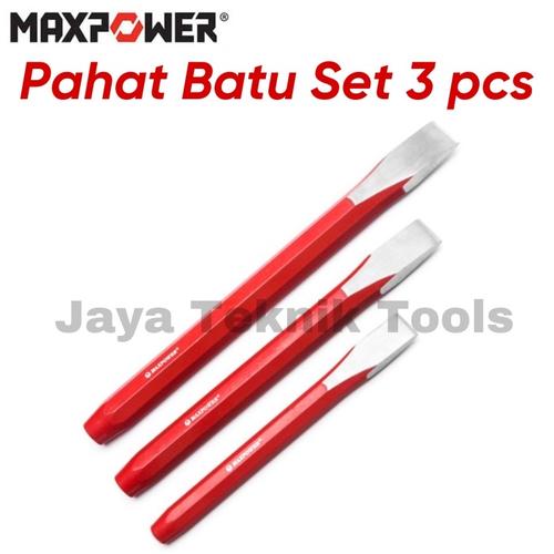 Jual Pahat Batu Set 3 pcs Octagonal Steel Cold Chisel Besi Maxpower ...