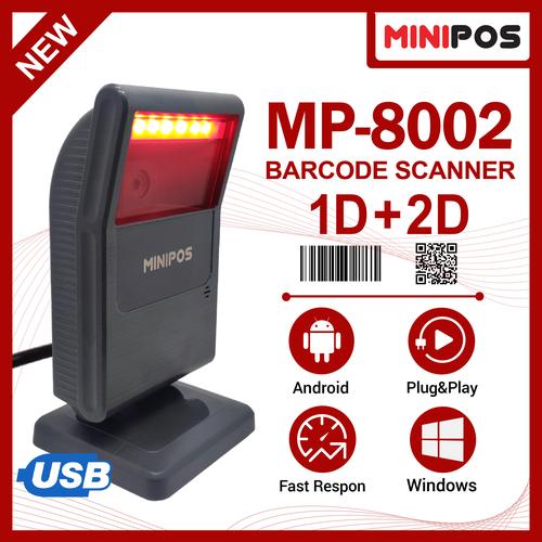 Jual Barcode Scanner 1D+2D MINIPOS MP-8002 OMNI Auto Scan QRCode Kabel ...