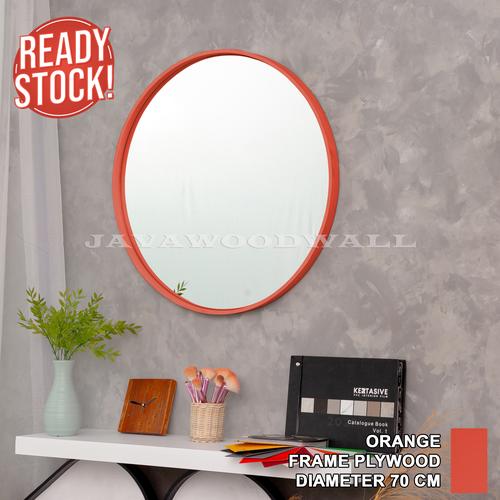 Promo CERMIN BULAT FRAME PLYWOOD DIAMETER 70 CM WARNA ORANGE - CERMIN ...