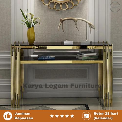 Jual Console Table Modern Minimalis Black Gold - Meja Konsol Mewah ...