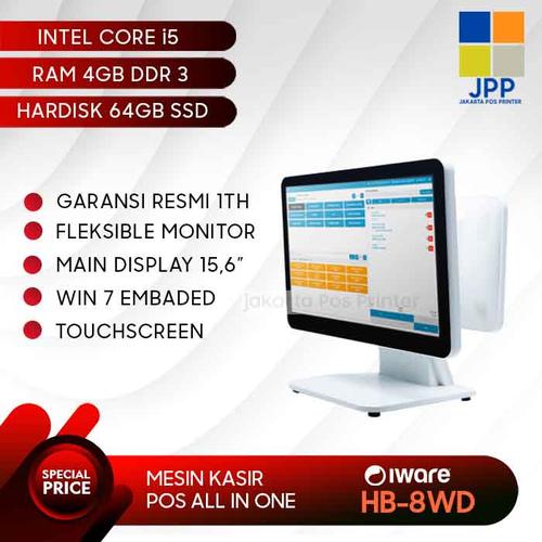 Jual Mesin kasir PC POS All in One Dual Monitor i3 Touchscreen Iware HB-8WD - Jakarta Pusat ...