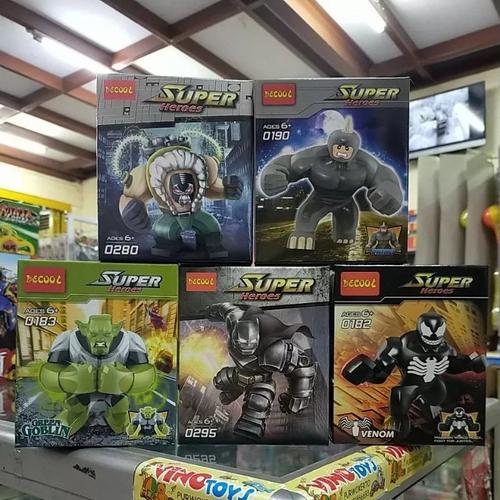 Jual mainan balok brick bigfigures venom batman rhino bane green goblin ...
