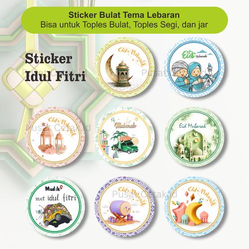 Jual Sticker Bulat Label stiker Lebaran Idul Fitri Segel Toples Kue ...