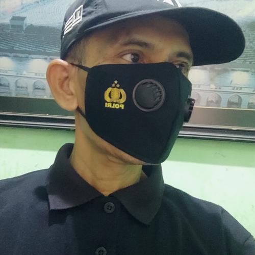 Jual masker kain 3 lapis hitam premium 2 ventilator/filter/valve ...