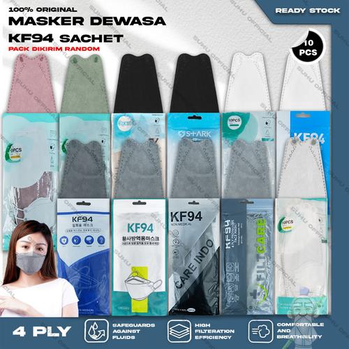 Promo Masker KF94 4Ply isi 10Pcs Putih Hitam Abu Warna Earloop Surgical ...