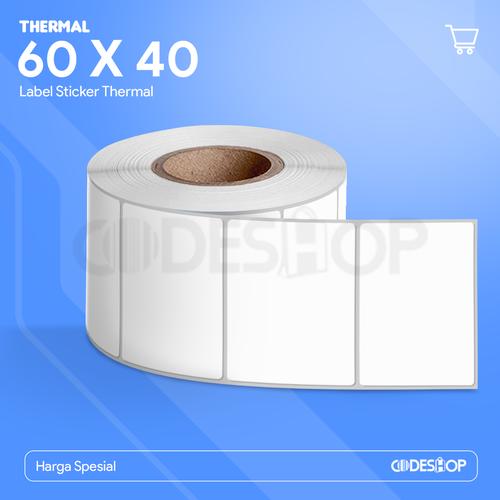 Jual LABEL BARCODE 60 X 40 KERTAS STICKER THERMAL 60x40 mm (500 pcs ...