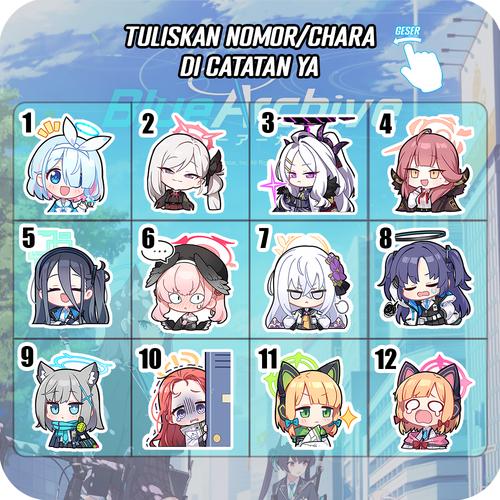 Jual Stiker Glossy Blue Archive, Sticker Anime Lucu Untuk HP, Laptop ...