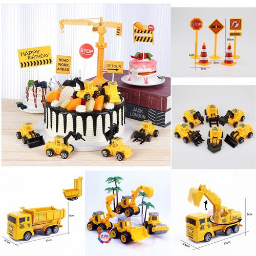 Jual Topper Cake Bentuk Excavator Bahan Plastik /Excavator Kertas tanda ...