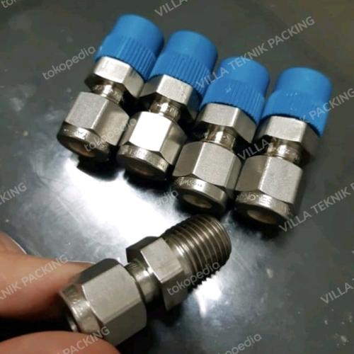 Jual Male Connector SS316 OD 1/4" X 1/4" INCH NPT / STAINLESS STEEL 316 - Jakarta Barat - VILLA ...