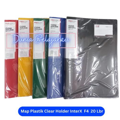 Jual Map Plastik Clear Holder InterX Document Keeper F4 Display Book 20 ...