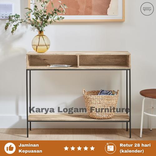 Jual Console Table Modern Minimalis - Meja Konsol Kaki Besi Top Kayu ...