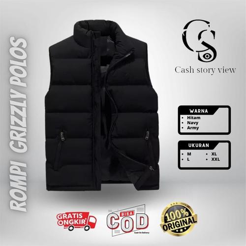 Jual ROMPI parasut Polos Pria Rompi Motor Jaket Parasut VEST Anti Angin ...