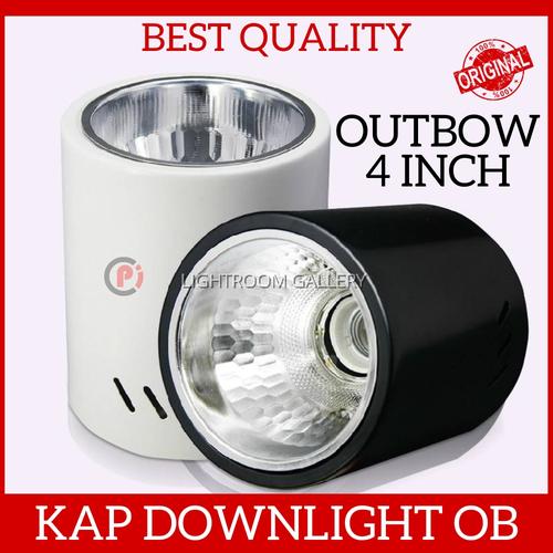 Jual Kap Lampu Downlight Outbow 4 Inch Fitting e27 Timbul OB Bulat 4 ...