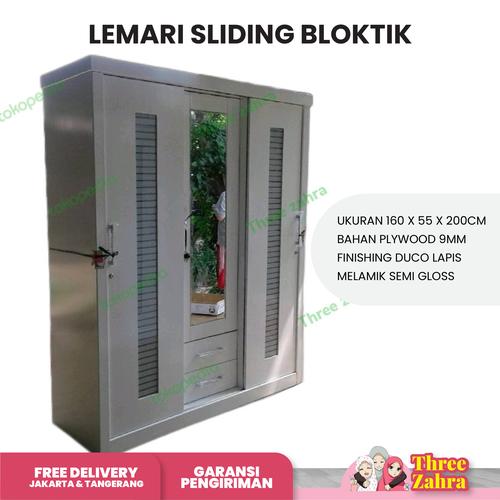 Jual LEMARI SLIDING BLOKTIK/LEMARI BAJU/LEMARI PAKAIAN - Hitam ...