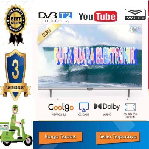 Promo LED TV Coocaa 40 inch 40S3U Smart LED TV Digital Bezel Less Smart ...