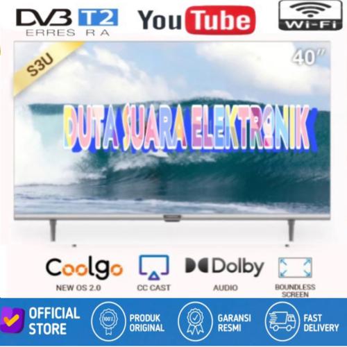 Promo LED TV Coocaa 40 inch 40S3U Smart LED TV Digital Bezel Less Smart ...
