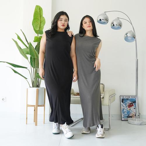 Jual Aziza Long Manset Inner Dress Gamis Rajut Tanpa Lengan Jumbo ...