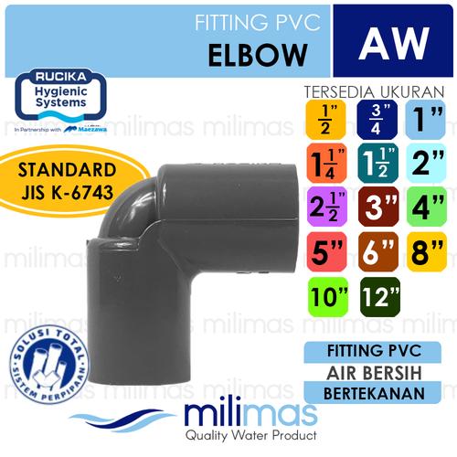 Jual RUCIKA ELBOW AW - Fitting Keni PVC Elbow 90 Standard JIS - 3/4 ...