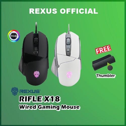 Promo Rexus Xierra RIFLE X18 Ergonomic Gaming Mouse Wired X 18 - White ...