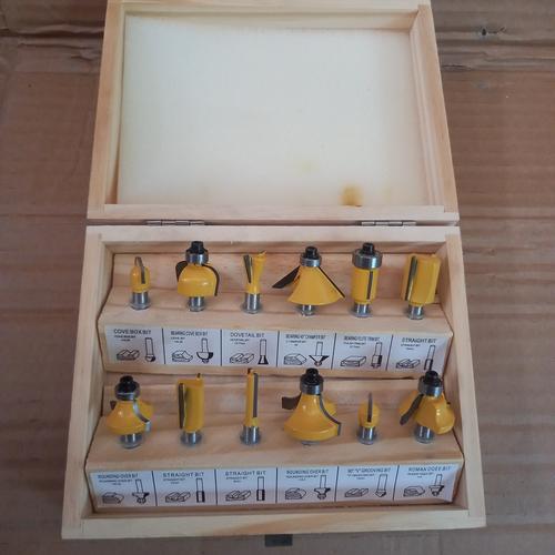 Jual Mata Propil Set 12 Pcs / Mata Trimmer / Mata Router Box kayu 12 ...