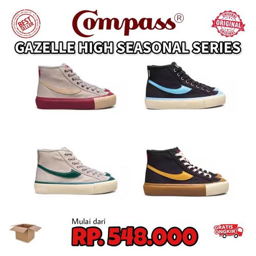 Jual Sepatu Compass Gazelle High Wafer Green/Wafer Maroon/Choco Ice ...