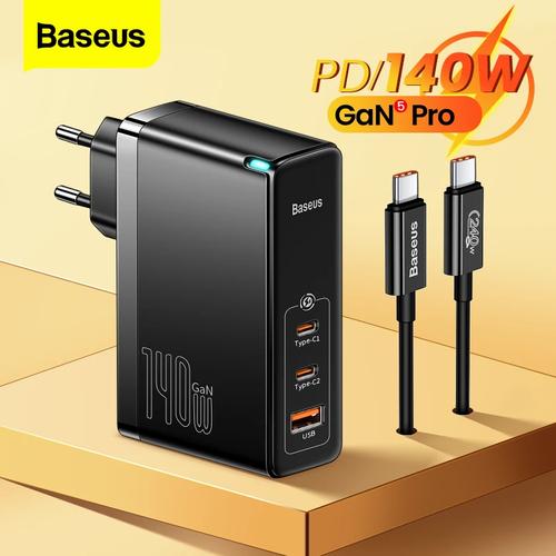 Promo BASEUS GaN 5 PRO 140W FAST CHARGER HANDPHONE ADAPTOR LAPTOP USB ...