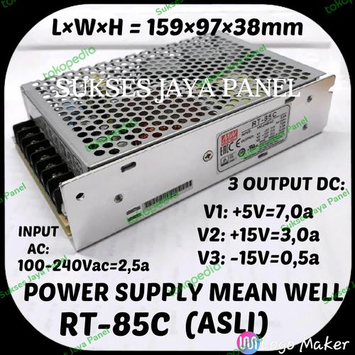 Jual Power supply mean well(asli) RT-85C(3 output dc) +5v. +15v. -15v - Jakarta Pusat - Sukses ...