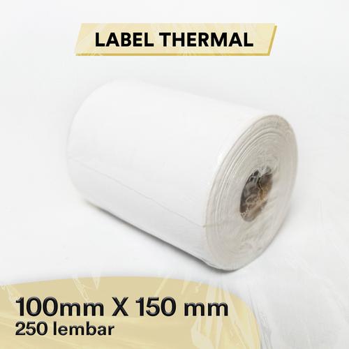 Jual Kertas Stiker Label Thermal 100MM x 150MM ISI 250PCS Barcode Resi ...