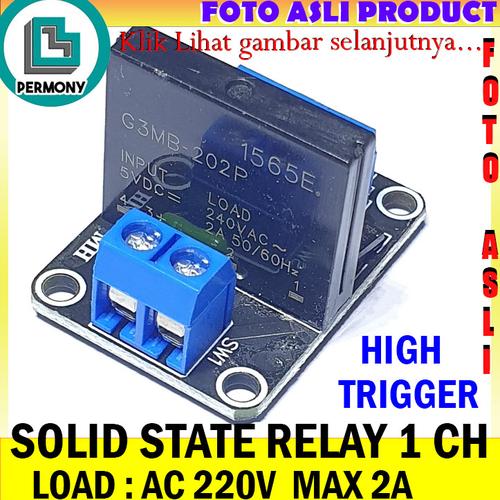 Jual Solid State Relay module 1 Channel 5v DC Load 240VAC 2A 1Ch ...