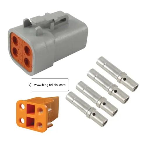 Jual Deutsch DTP06-4S Female 4 Pin ECM Cummins Engine Connector Set ...
