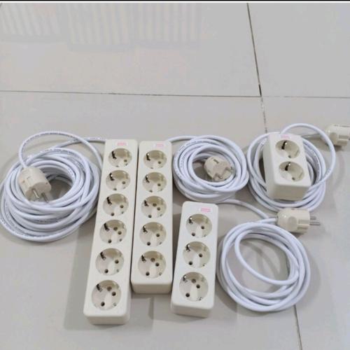 Jual Stop Kontak Uticon 1,2,3,4,5,6 Lubang + Kabel 1,2,3,4,5,6,7,8,9,10M - 2 lobang - Kota ...