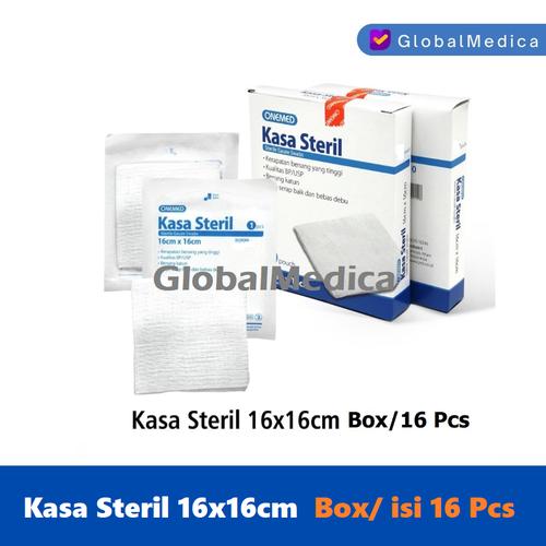 Jual Onemed Kasa Steril 16x16 Box/16 Pcs. Sterile Gauze Swabs 16cm x ...