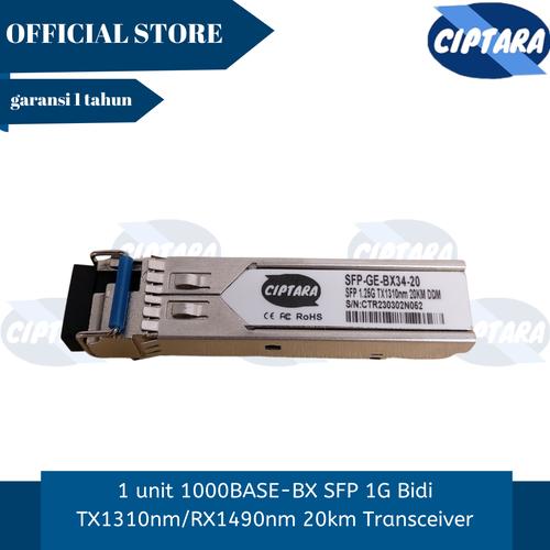 Jual 1000BASE-BX SFP 1G Bidi TX1310nm/RX1490nm 20km Transceiver ...