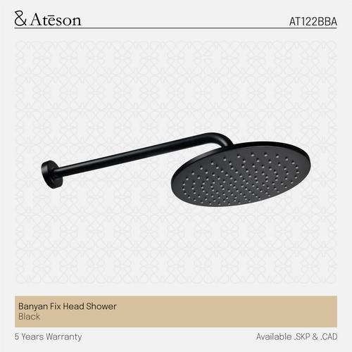 Promo ATESON AT122BBA Kepala Shower Tembok Overhead Atas Hitam - Kota ...