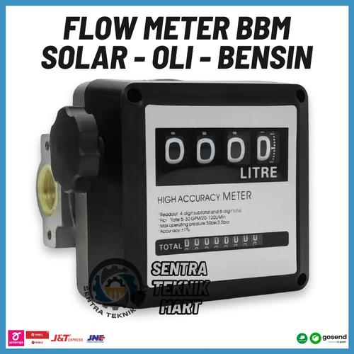 Jual Flow meter 1 inch 4 digit flowmeter analog untuk solar bensin oli ...