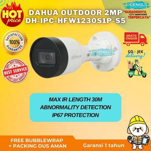 Promo Ip cam cctv Dahua DH-IPC-HFW1230S1P-A-S5 2mp Outdoor Built-in Mic ...