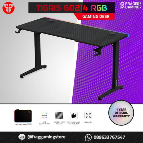 Jual Fantech GD214 Tigris Carbon Gaming Desk RGB Meja Kantor GD-214 ...