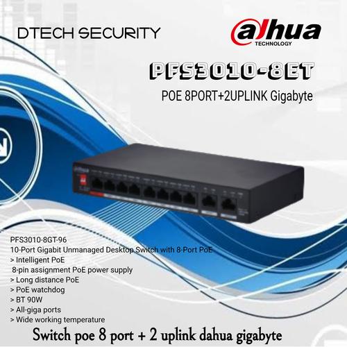 Jual Swit hub gigabyte poe dahua 8 port pfs 3009 8et 96 - Kota Bandung ...